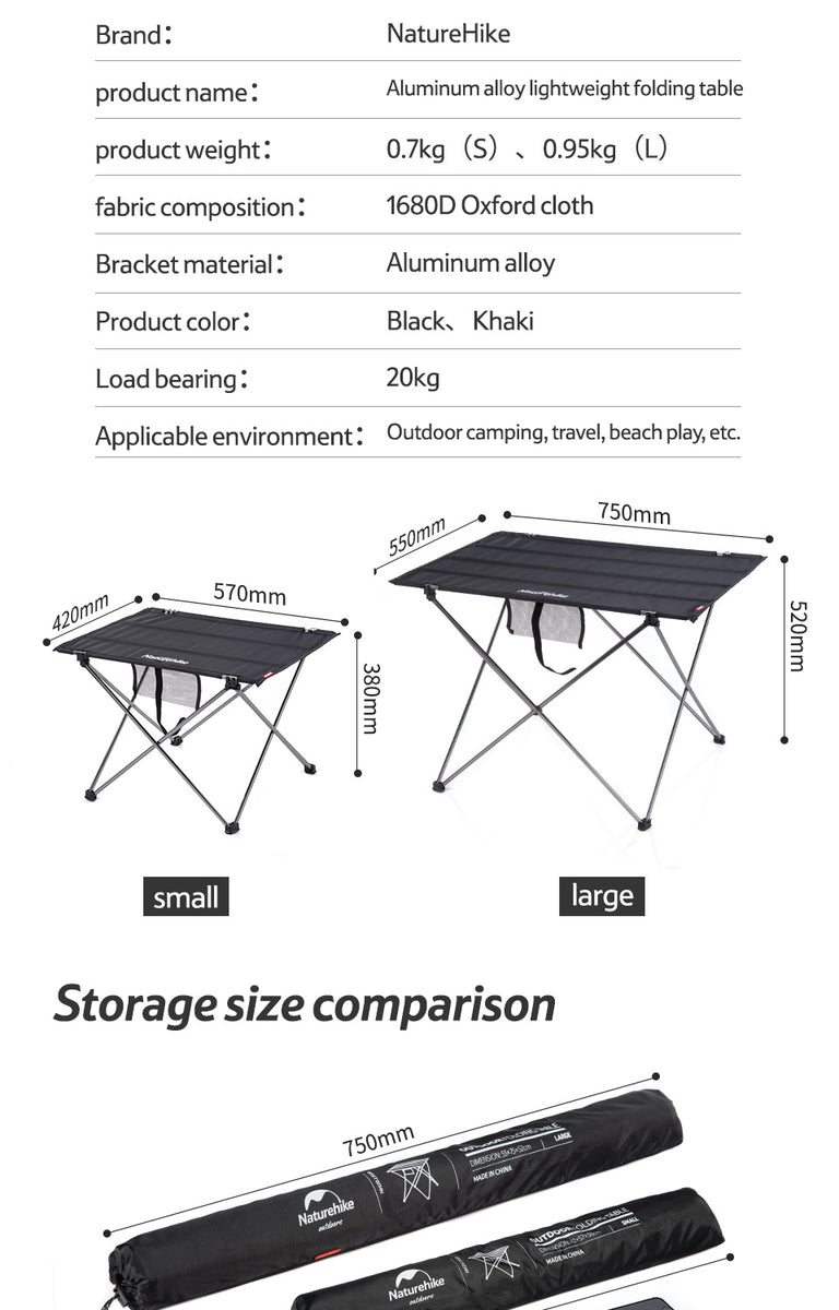 Lightweight Folding Table – www.naturehikeoman.com